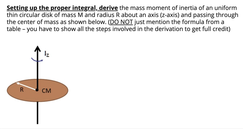 Setting up the proper integral, derive the mass moment of inertia of an ...