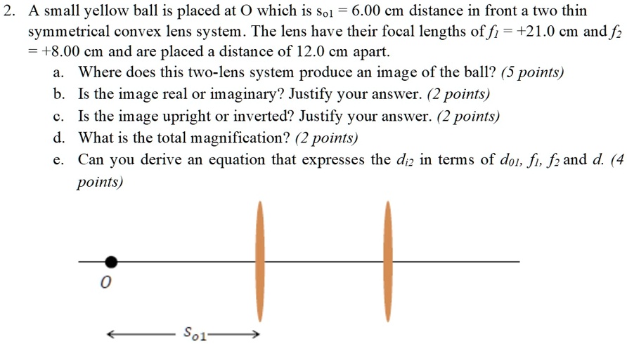 SOLVED: A small yellow ball is placed at 0 which is Sol 6.00 cm ...