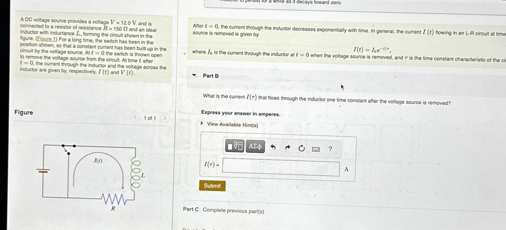 a dc voltage source provides a voltage v120v and is connected to a ...