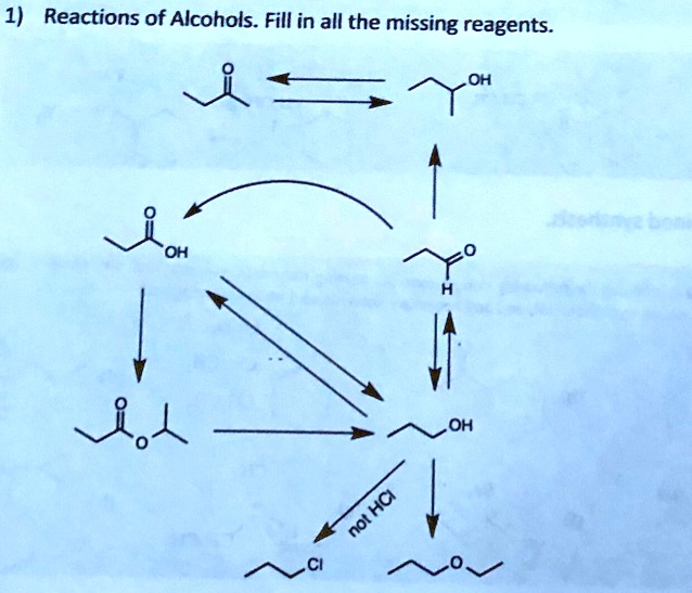 SOLVED: 1) Reactions of Alcohols. Fill in all the missing reagents. OH ... SOLVED: 1) Reactions of Alcohols. Fill in all the missing reagents. OH ...