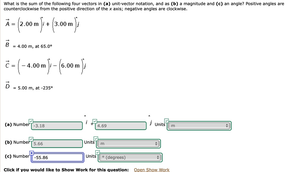 Solved What Is The Sum Of The Following Four Vectors In A Unit