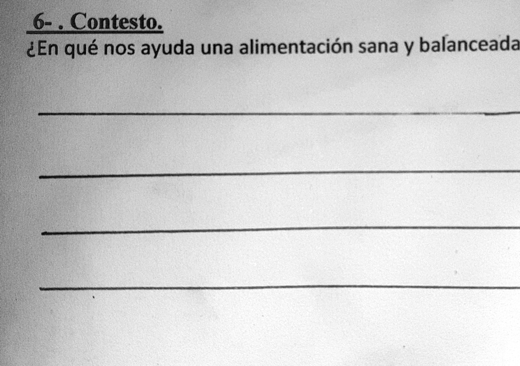 SOLVED: seis contestó En qué nos ayuda un Una alimentación sana y ...