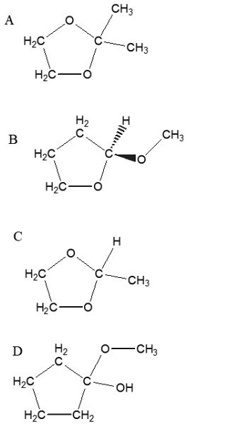 SOLVED: Classify the following molecules as hemi-acetal, acetal, ketal ...