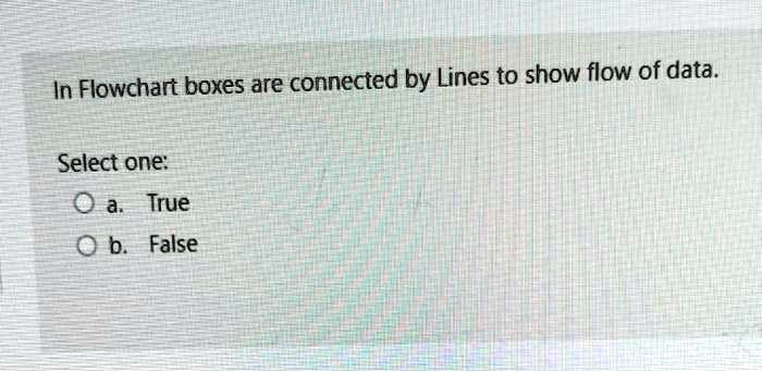 SOLVED: In Flowchart boxes are connected by Lines to show flow of data ...