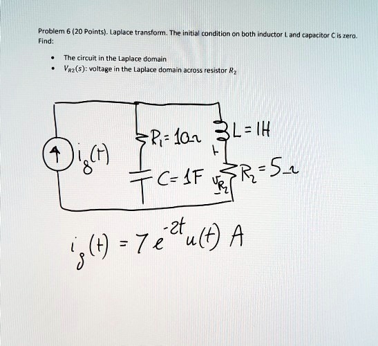 Problem 6 (20 Points). Laplace transform. The initial condition on both inductor L and capacitor ...