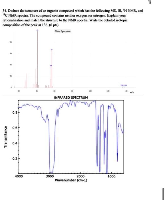 SOLVED: 34. Deduce thc structure of an organic compound #hich has the ...