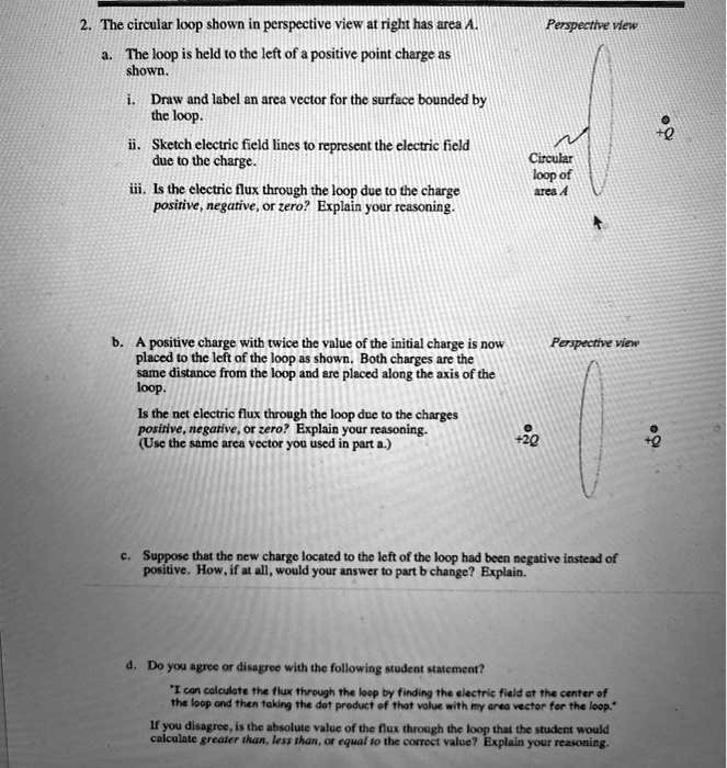 SOLVED: The circular loop shown in perspective view at right has area A ...