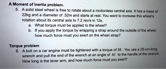 SOLVED: A Moment of Inertia problem A solid steel wheel is free to ...