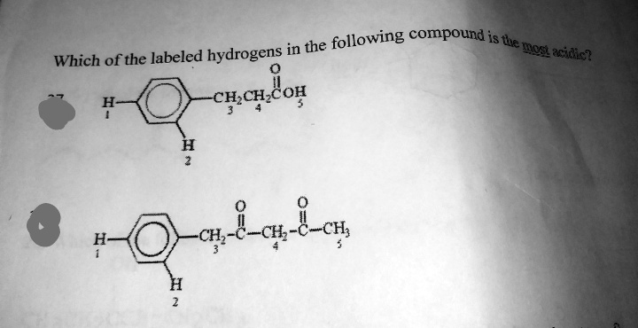 SOLVED: The following compound is de- Which of the labeled hydrogens in ...