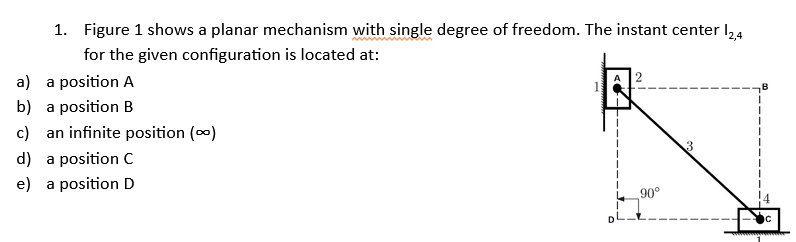 SOLVED: 1. Figure 1 shows a planar mechanism with single degree of freedom. The instant center ...