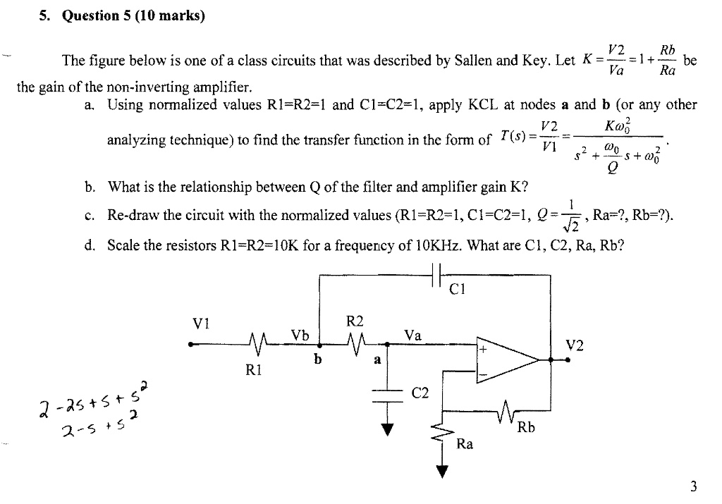SOLVED: 5. Question 5 (10 marks) 12 Rb be Ra The figure below is one of ...