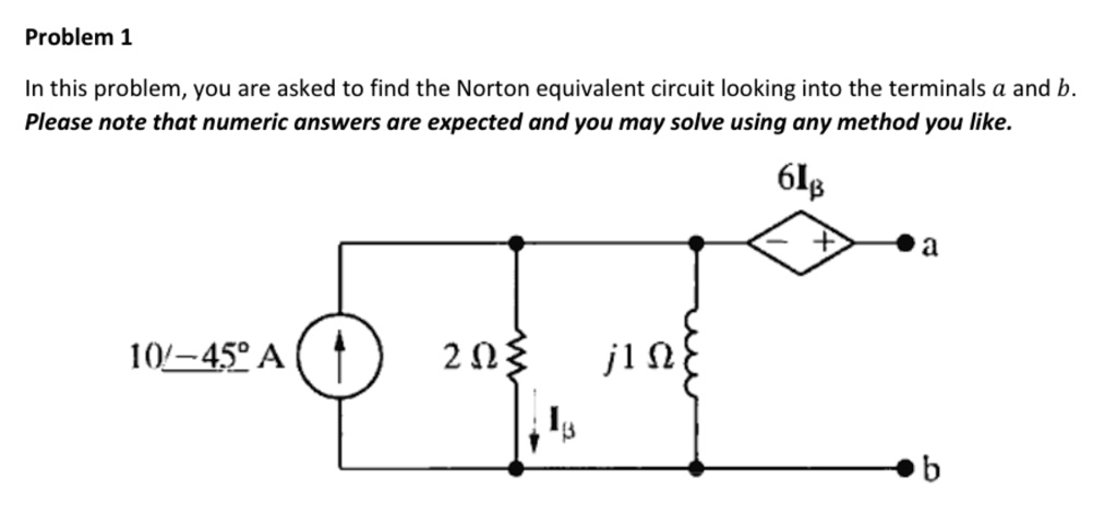 SOLVED: a) Please find the short-circuit current ð ¼sc that flows from terminal a to terminal b ...