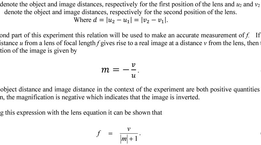 SOLVED: Denote the object and image distances, respectively, for the ...