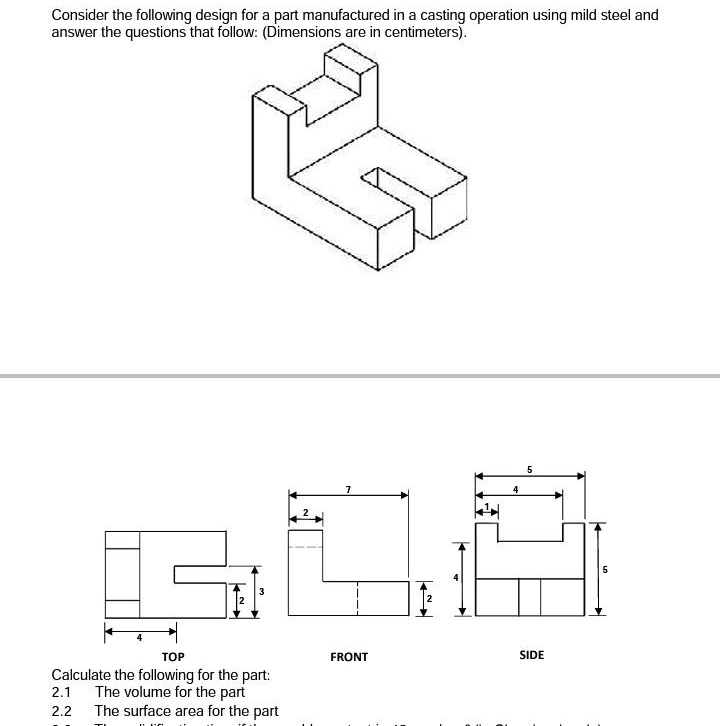 consider the following design for a part manufactured in a casting ...