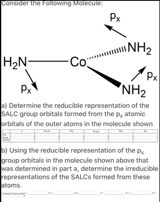 Solved Consider The Following Molecule Px Hzn Co Px Px Nh2 A