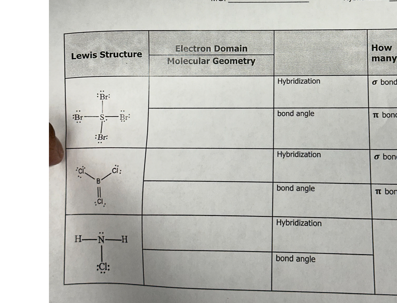 SOLVED: 2* Lewis Structure Electron Domain 2* How many [b]2*B̈r̈-S-B̈r ...