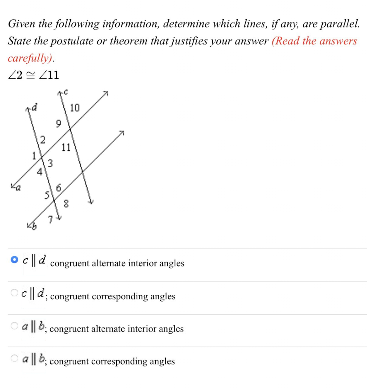 Solved Given The Following Information Determine Which Lines If Any Are Parallel State The