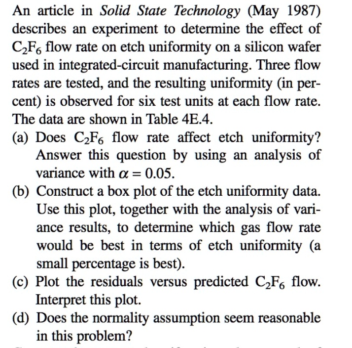 SOLVED: An article in Solid State Technology (May 1987) describes an ...