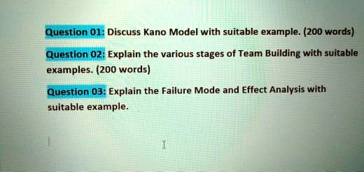 question 01 discuss kano model with suitable example 200 words question ...