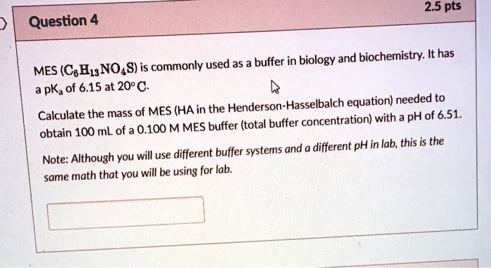 Buffer in biology and biochemistry. MES (C6H13NO4S) is commonly used as ...