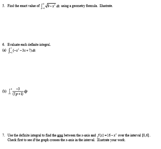 find the exact value of v9x using geometry fomula ilustrate evaluate each definite integral lcx ...