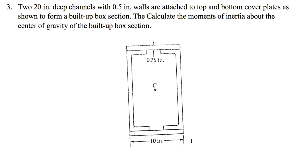 SOLVED: Two 20 in. deep channels with 0.5 in. walls are attached to top ...