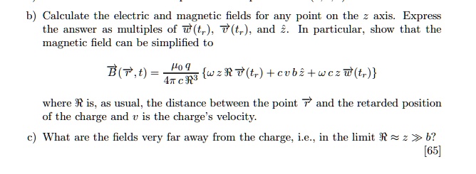 SOLVED: A particle of charge q moves in a circle of radius b at a constant angular velocity Ï ...