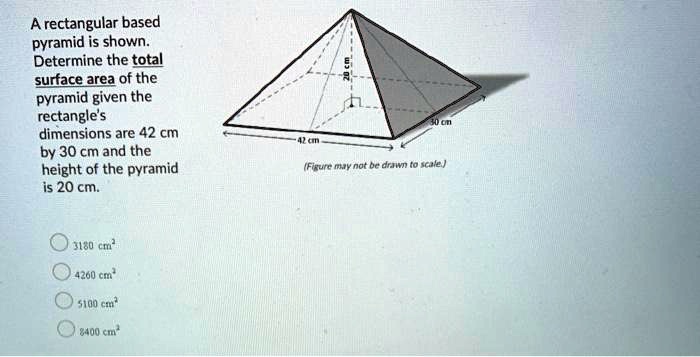 SOLVED: A rectangular-based pyramid is shown. Determine the total ...