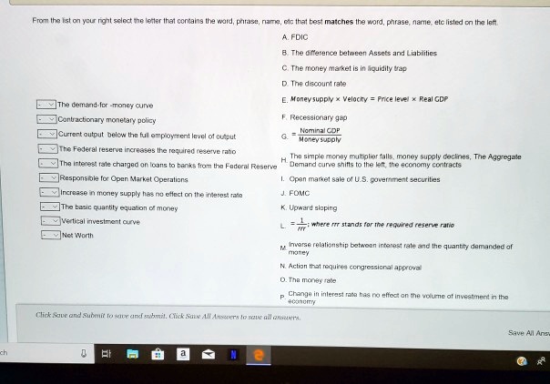 SOLVED: From the list on your right select the letter that contains the word, phrase, name,etc ...
