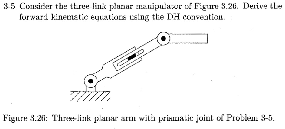 SOLVED: Consider the three-link planar manipulator of Figure 3.26 ... SOLVED: Consider the three-link planar manipulator of Figure 3.26 ...