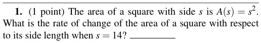point the area of a square with side is as what is the rate of change ...