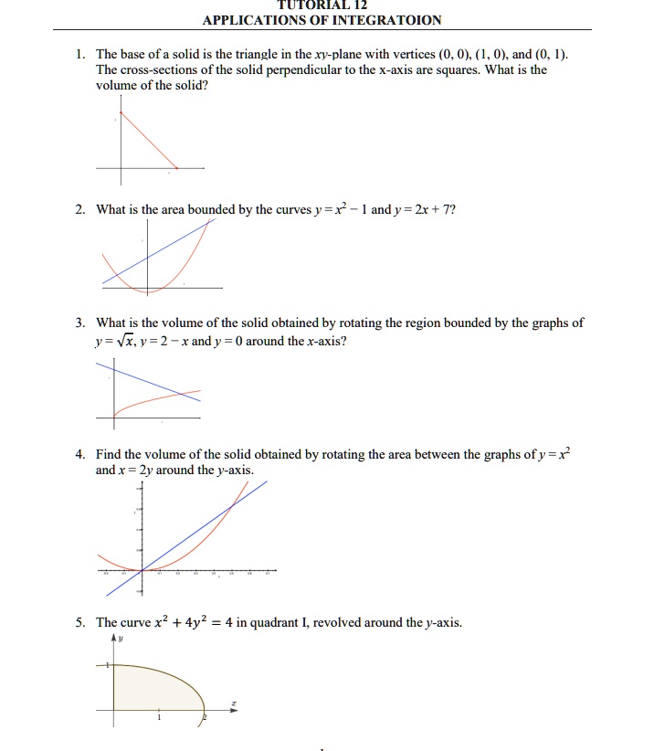 SOLVED: Help me with 4 and 5 TUTORIAL 12 APPLICATIONS OF INTEGRATION 1 ...