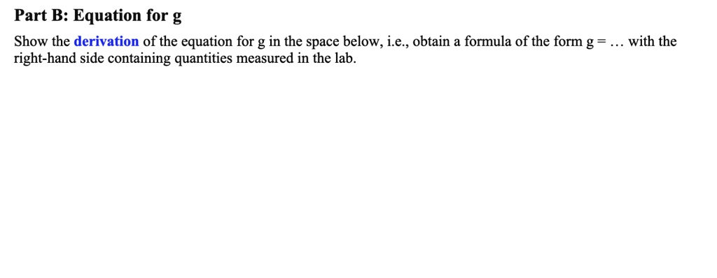 part b equation for g show the derivation of the equation for g in the ...