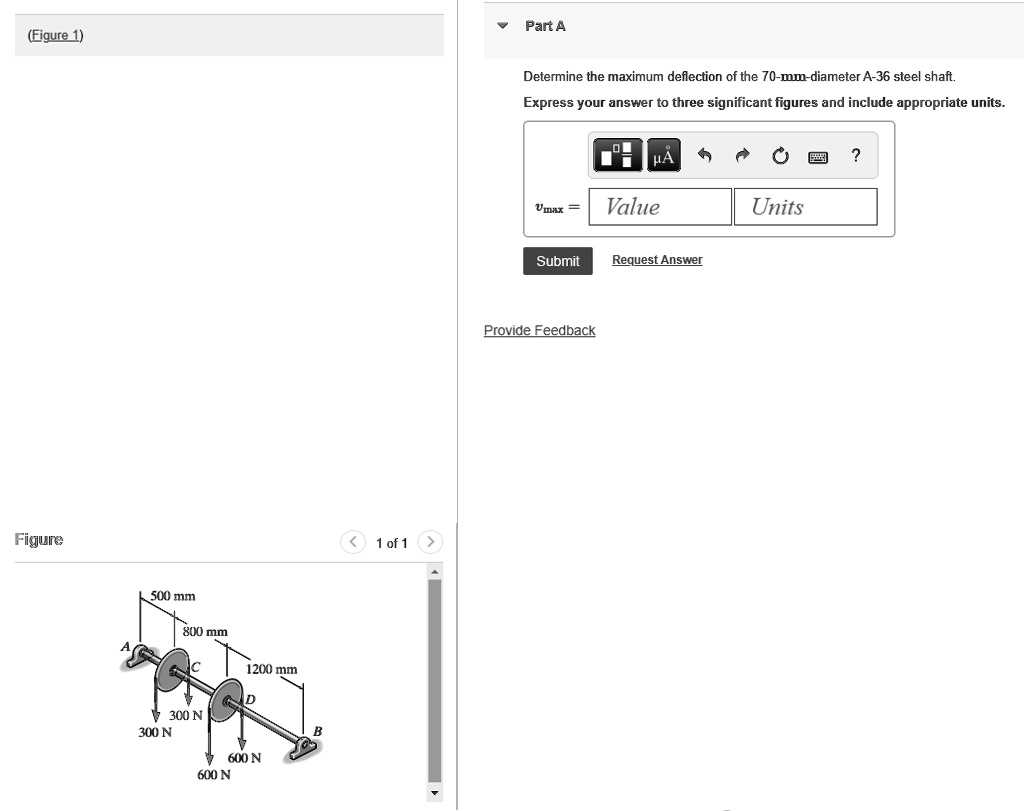 SOLVED: Part A Determine the maximum deflection of the 70-mm-diameter A ...
