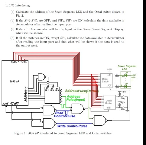 SOLVED: 1.I/O Interfacing (a) Calculate the address of the Seven ...