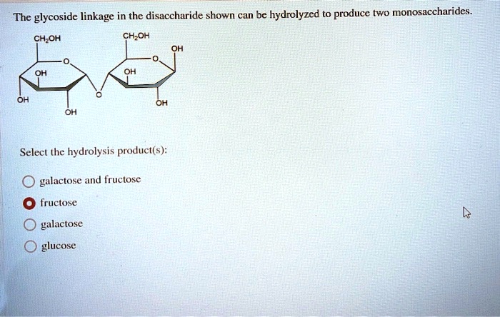 SOLVED: The glycoside linkage in the disaccharide shown can be ...