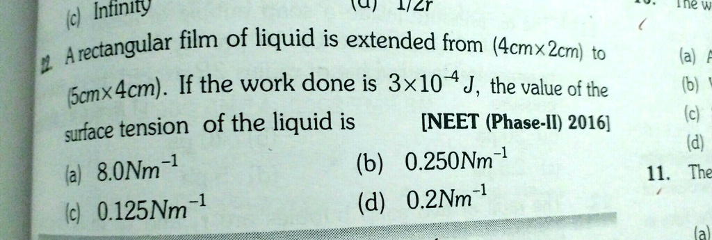 SOLVED: 'a rectangular film of liquid