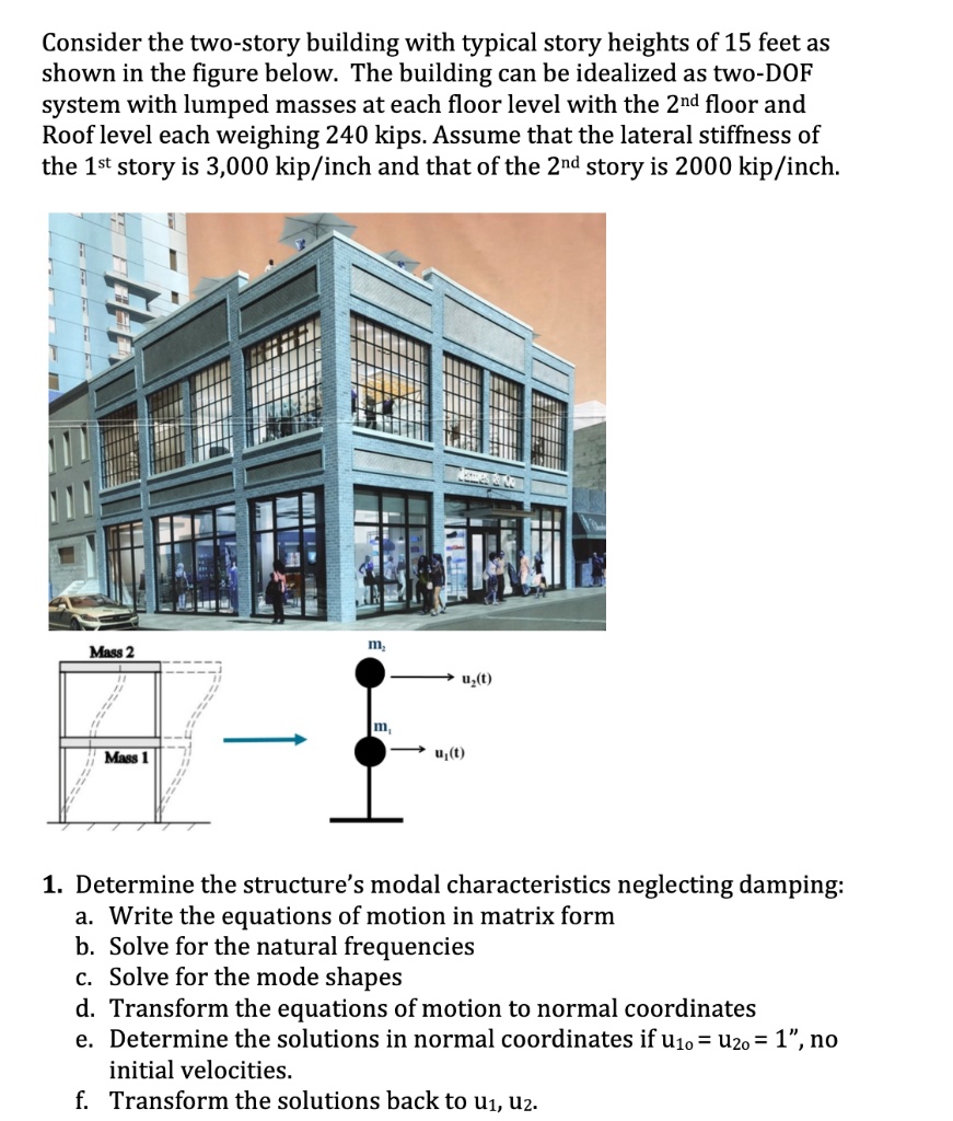 SOLVED: Consider the two-story building with typical story heights of ...