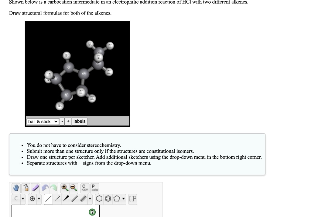 SOLVED: Shown below is a carbocation intermediate in an electrophilic ...