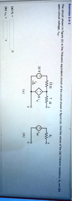 Exercise 5.4-2 The circuit shown in figure (b) is the Thévenin equivalent circuit of the circuit ...