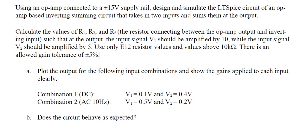 VIDEO solution: Struggling to simulate in LTSpice Using an op-amp connected to a 15V supply rail ...