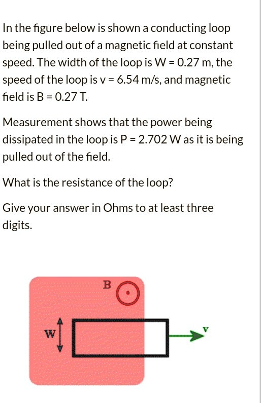 SOLVED: In the figure below is shown a conducting loop being pulled out of a magnetic field at ...