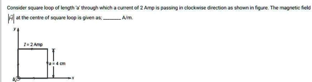 asap consider square loop of length a through which a current ol 2 amp ...