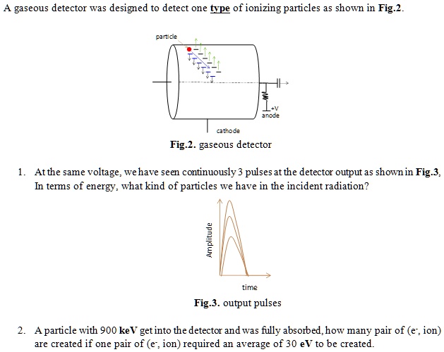 A gaseous detector was designed to detect one type of ionizing ...