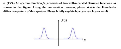 6. (15%) An aperture function $f(z)$ consists of two well-separated ...