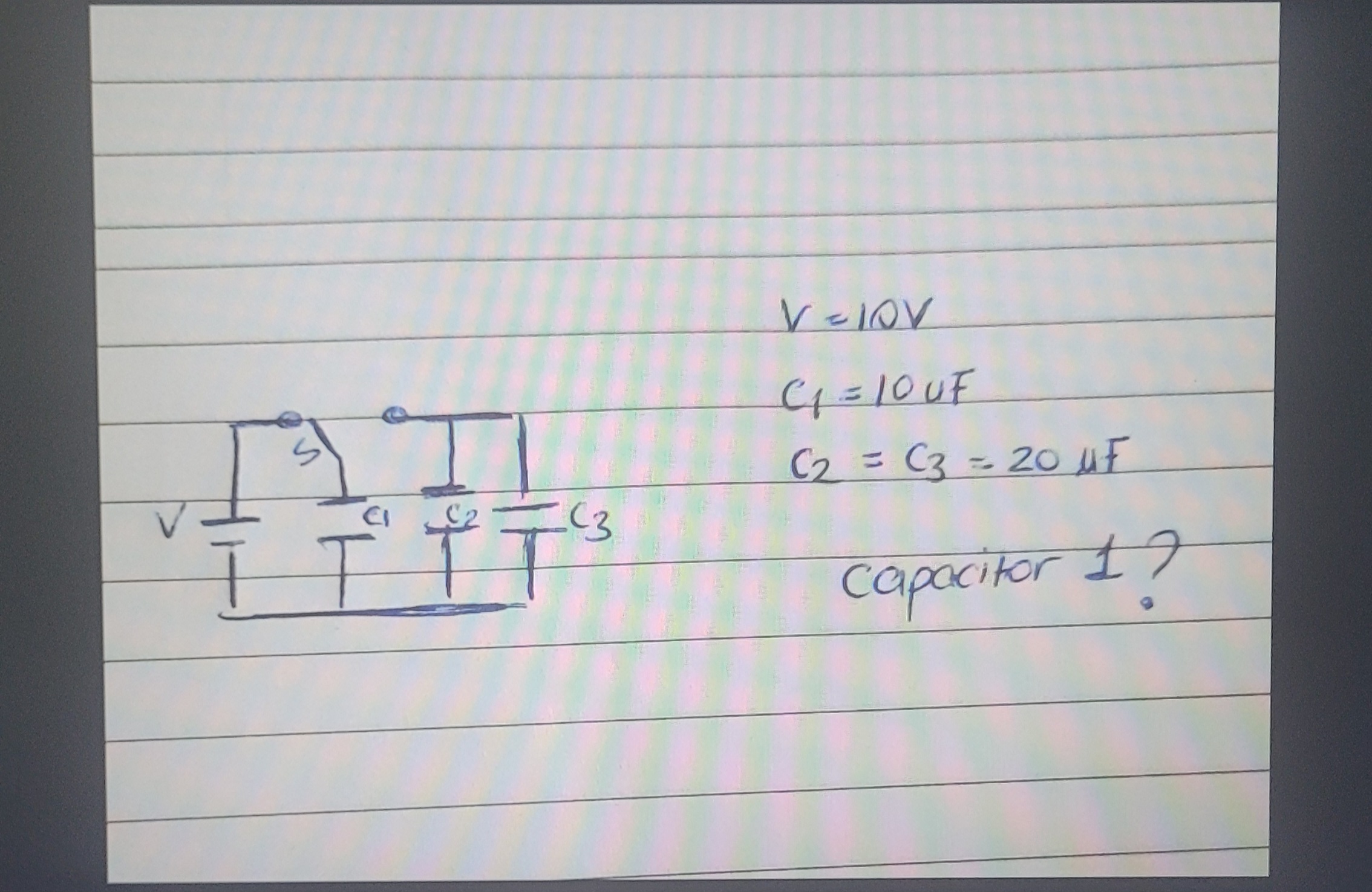 V=10 V c1=10 F c2=c3=20 μF v (TT^s)/(T) Tc1^a(I)/(c^2)(I)/(T) c3