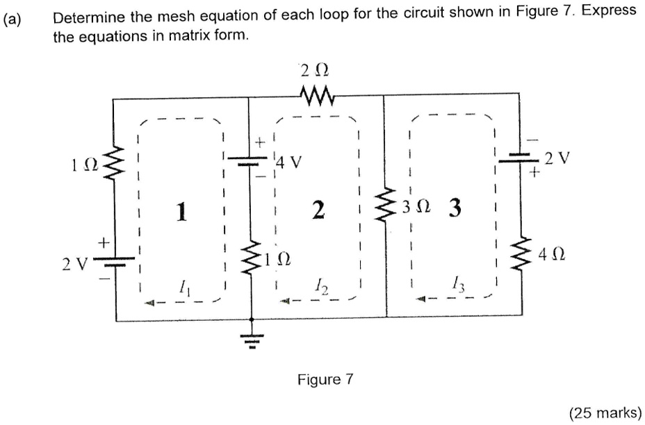 (a) Determine the mesh equation of each loop for the circuit shown in ...