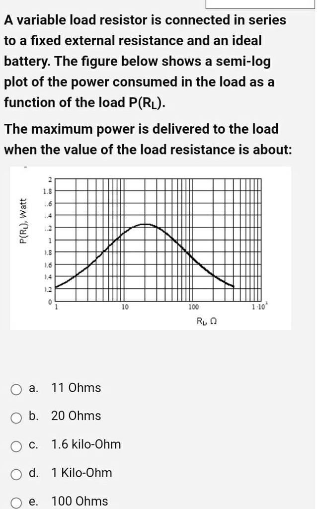 A variable load resistor is connected in series to a fixed external ...