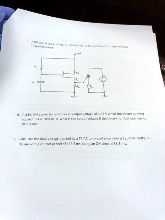 SOLVED: Triggering voltage 6. An 8-bit D/A converter produces an output voltage of 3.08 V when ...
