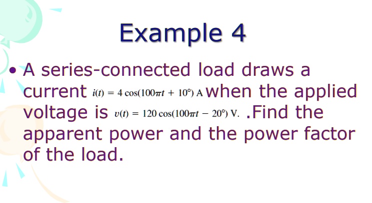 SOLVED: A series-connected load draws a current i(t) = 4 cos(100rt + 10 ...